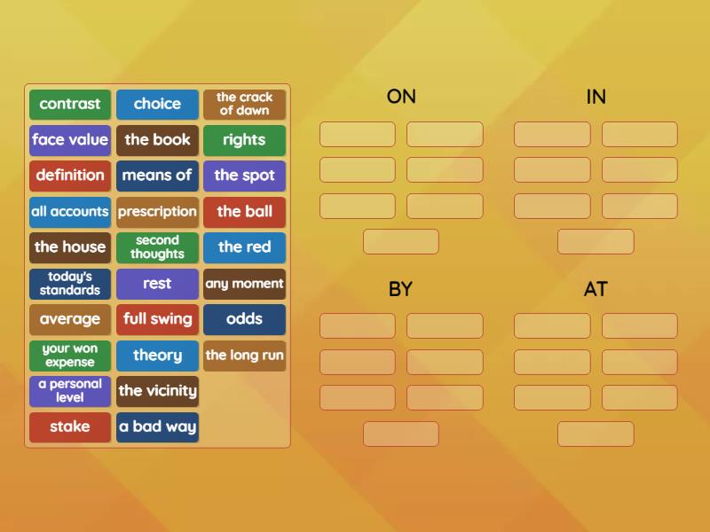 Roadmap B2+ prepositional phrases - Group sort