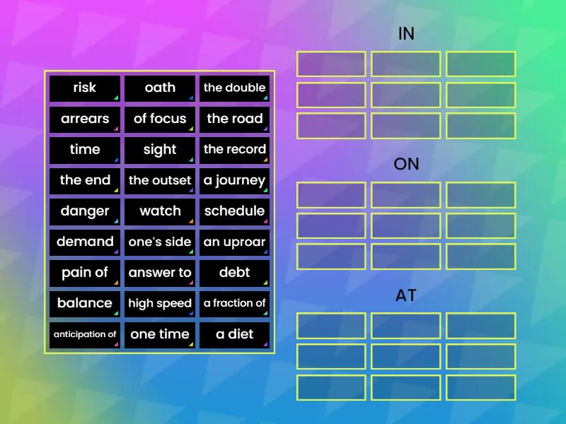 Prepositional Phrases - Group sort