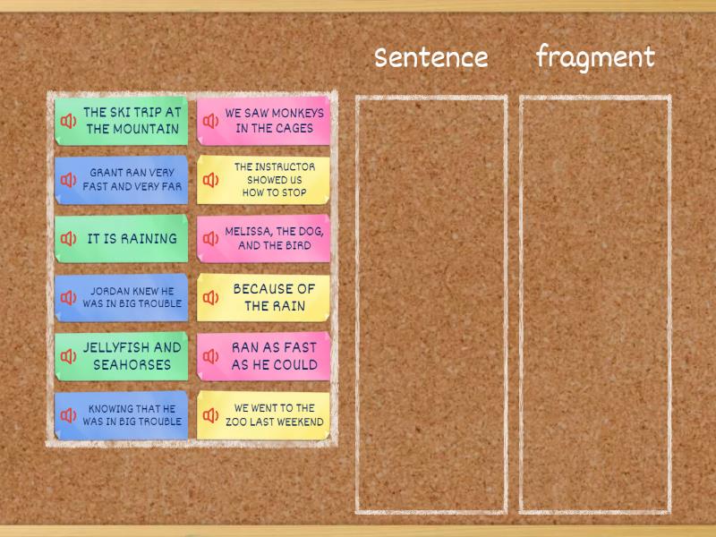 Sentence vs fragment - Group sort