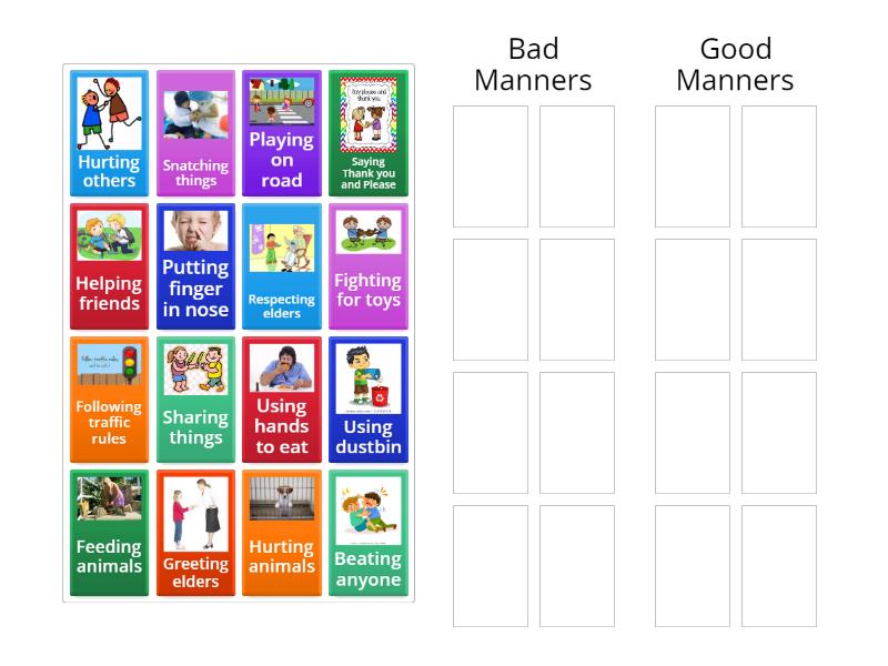 Good Manners activity - Group sort