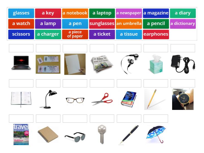 EF Elem Objects 4th ed anagram - Match up