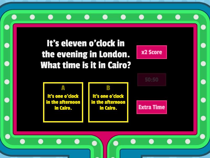 Time zones - Gameshow quiz