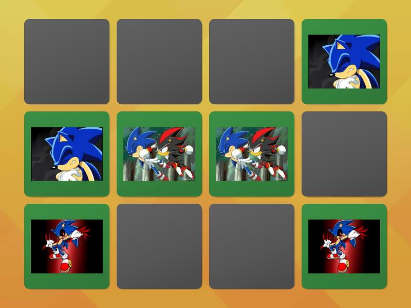 MEMO de Juego de Sonic - Matching pairs