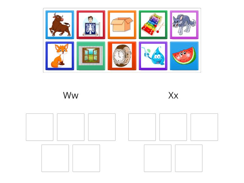 Letters W and X - Group sort