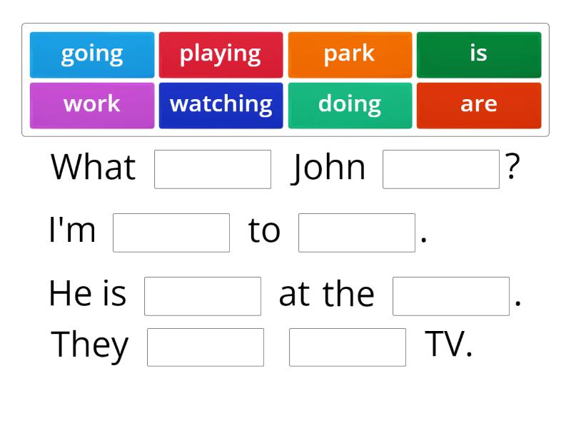 5B - present continuous - Missing word