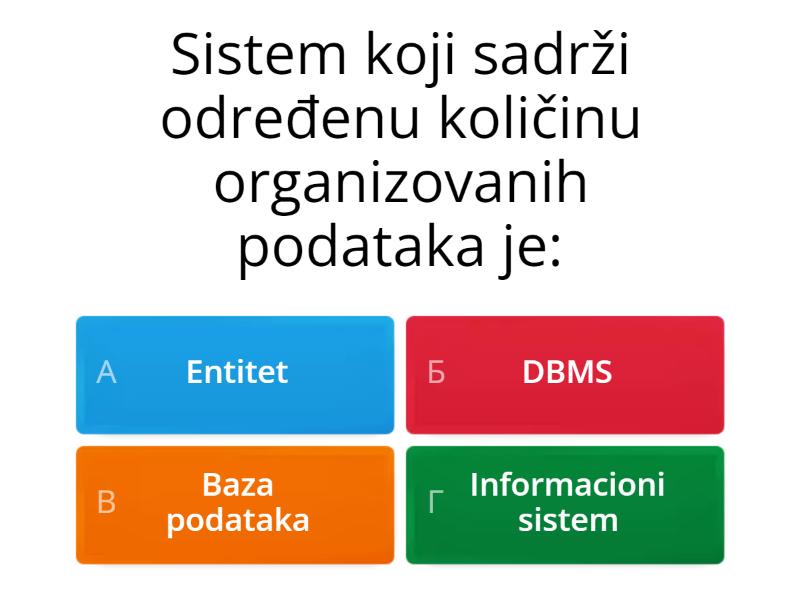 Relacione baze podataka - Quiz