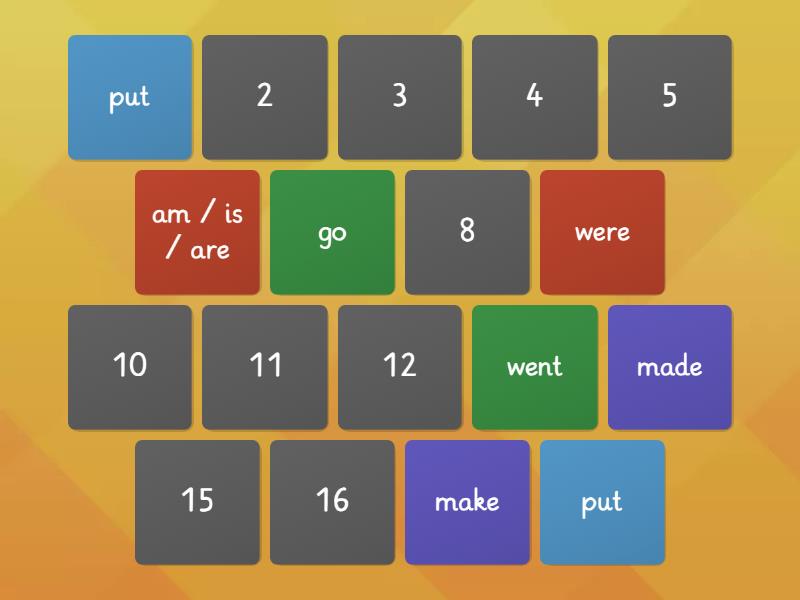 Matching Irr verbs - Matching pairs