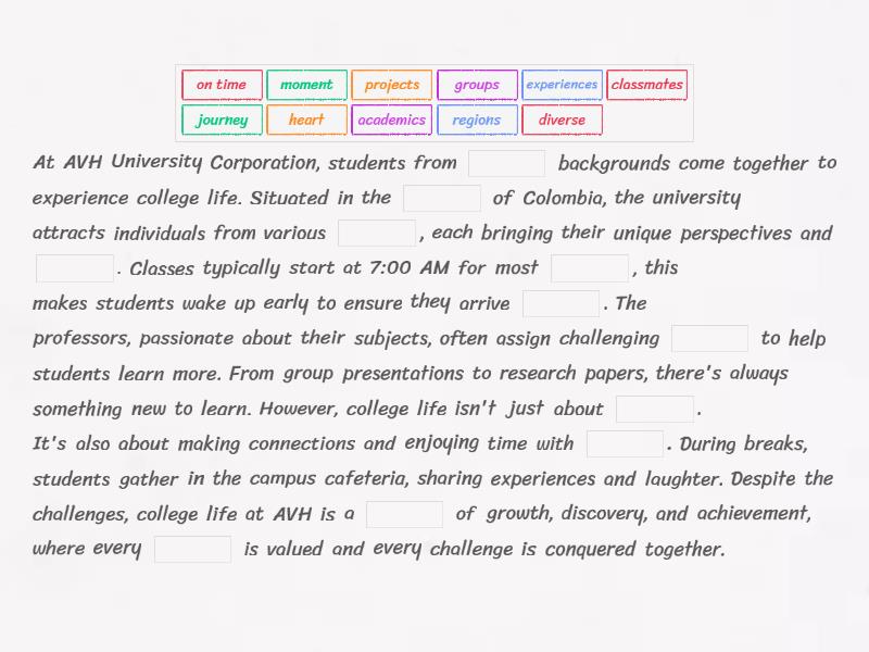 Round Two - Cloze activity (EOAB) - Complete the sentence