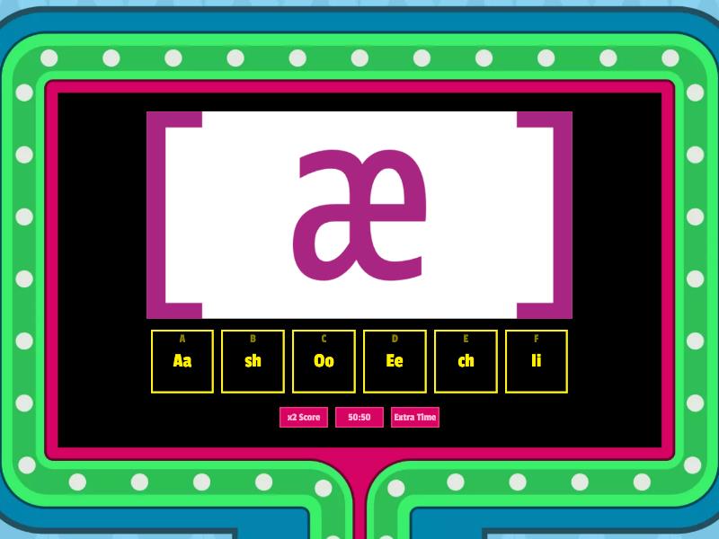 Phonetic Symbols (pick up the letter) - Game show de TV