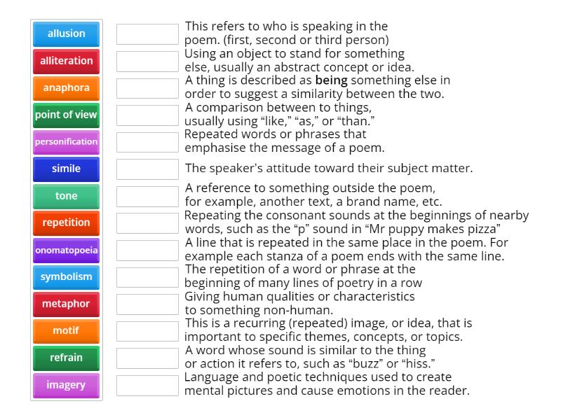Language techniques used in poems and song lyrics - Une las parejas