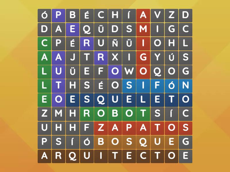 SUSTANTIVOS COMUNES - Sopa de letras