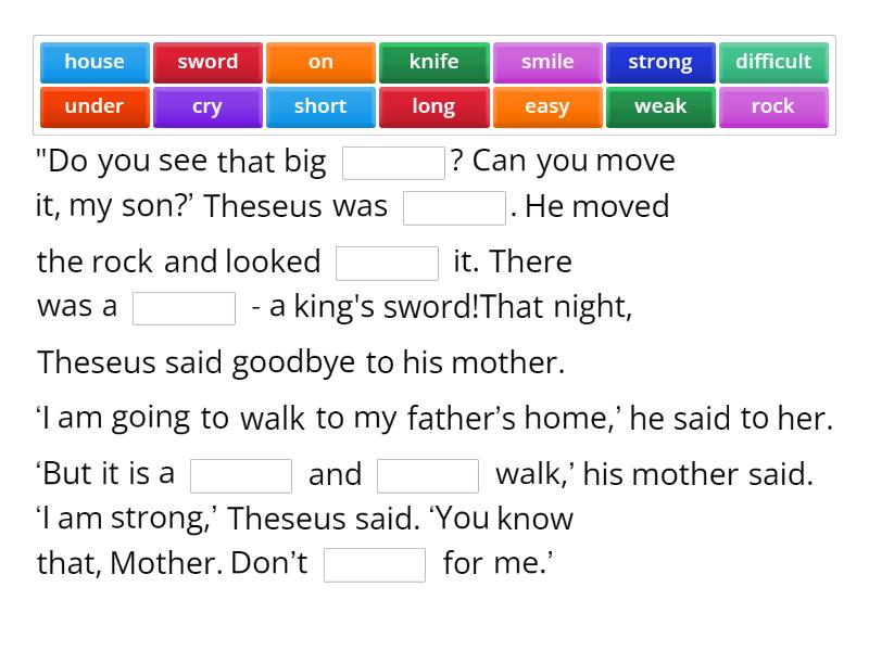 Sasha mythical story - Complete the sentence