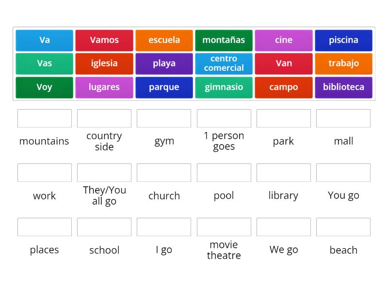 4A El Verbo IR & LUGARES - Une las parejas