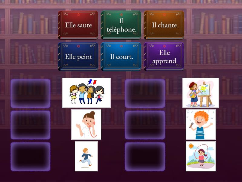 Qu'est-ce qu'il fait ? Qu'est-ce qu'elle fait ? - Match up