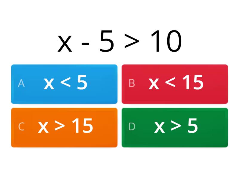 Solving One-Step Inequalities including negatives - Quiz