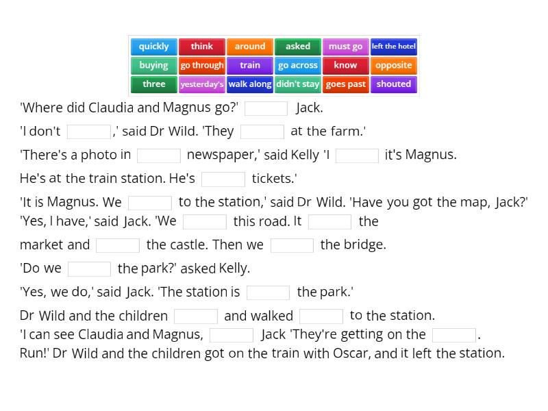 Fly High 4 Unit 13 p 40 text - Complete the sentence