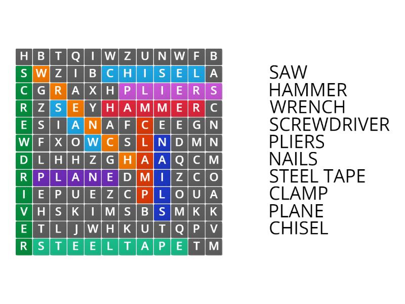 Home Repair Tools - Wordsearch