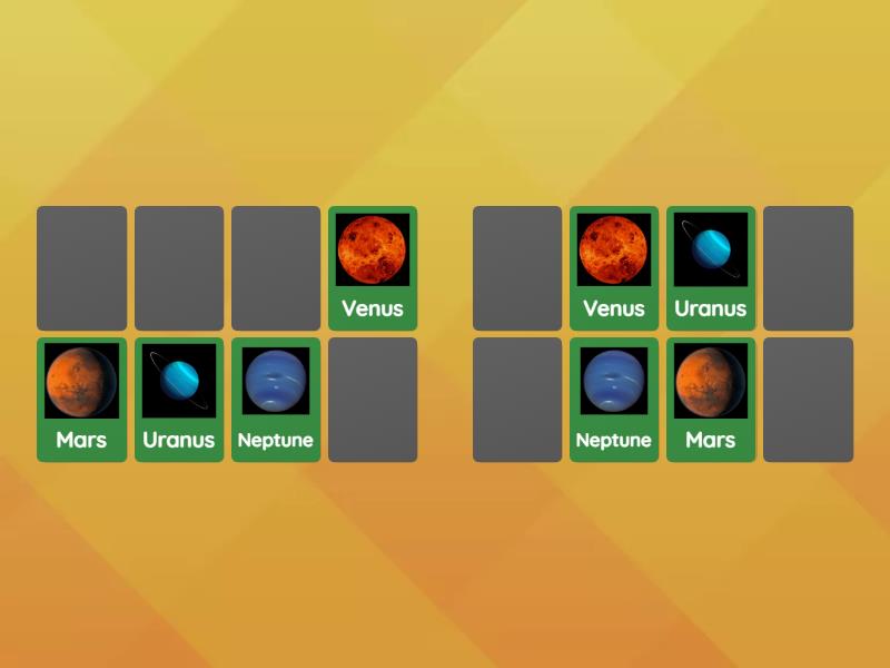 The planets MATCH THE PAIRS - Parejas