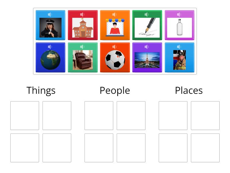 Noun sorting activity - Group sort
