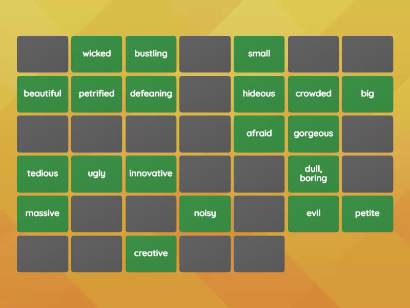 Extreme adjectives - Matching pairs