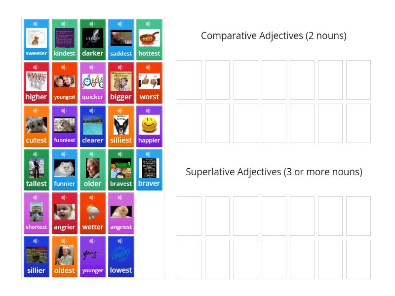 Comparative and Superlative Adjectives - S Houston - Ordenar por grupo