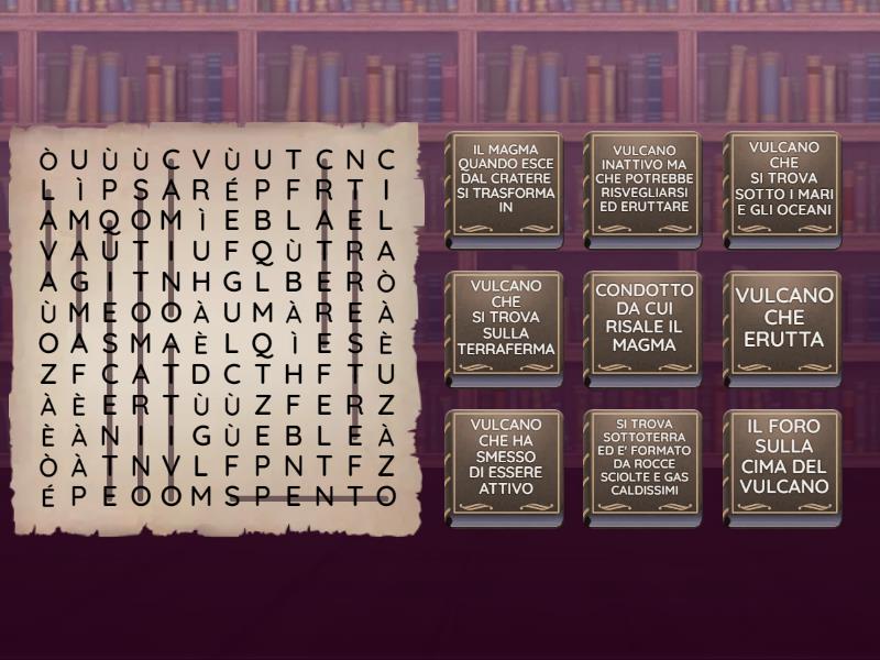 Crucipuzzle IL VULCANO - Wordsearch