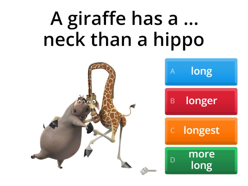 Comparative/superlative adjectives animals - Quiz