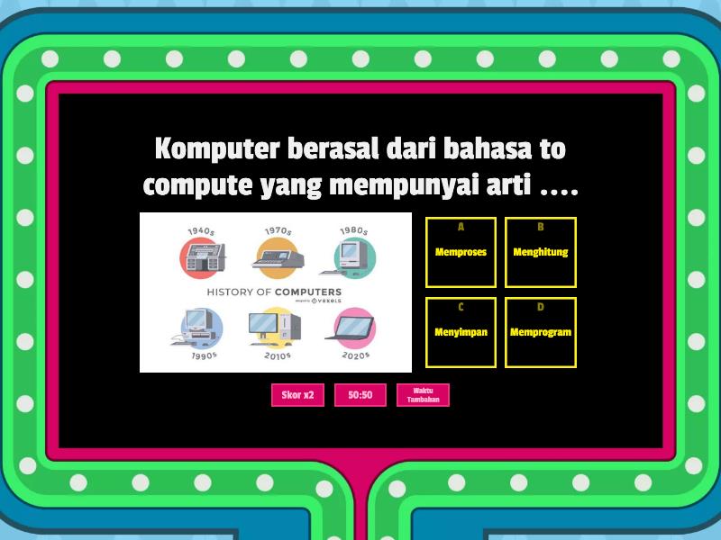 Perkembangan Teknologi komputer Bag 2 - Gameshow quiz