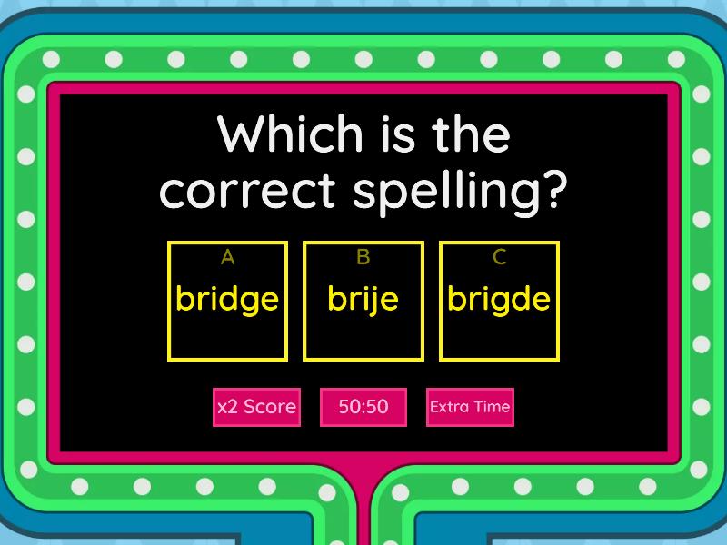 Spelling rules - Gameshow quiz