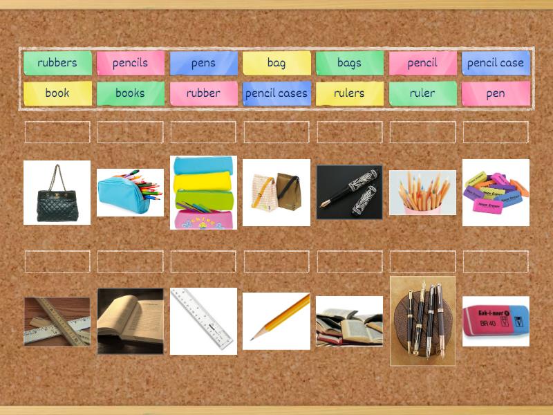 School objects - Une las parejas