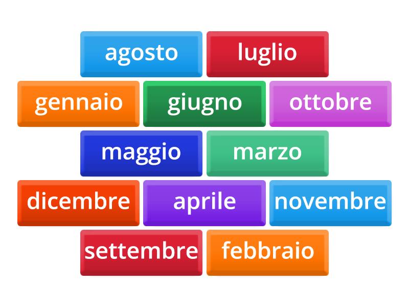 Mesi del anno (Months of the Year) - Flip tiles