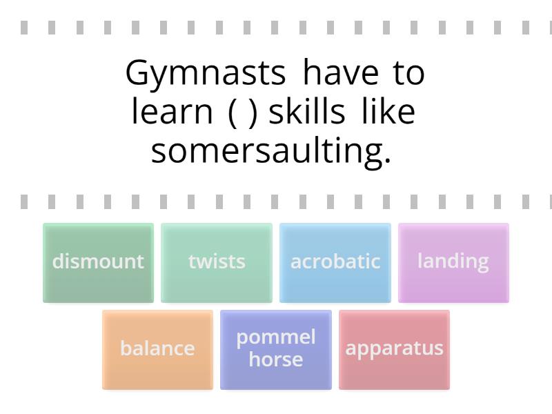 Gymnastics Vocabulary - Find the match