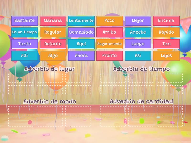 TIPOS DE ADVERBIOS - Group sort