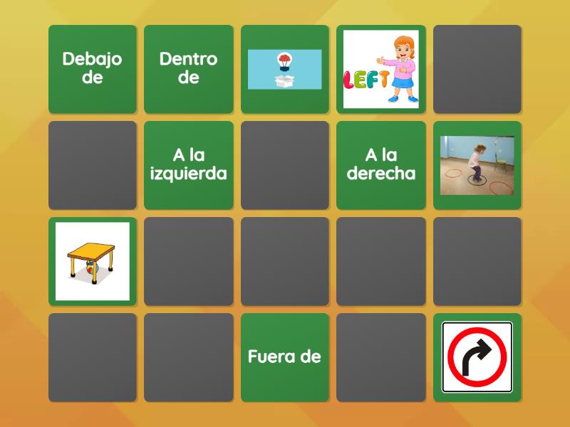 Preposiciones de lugar - Matching pairs