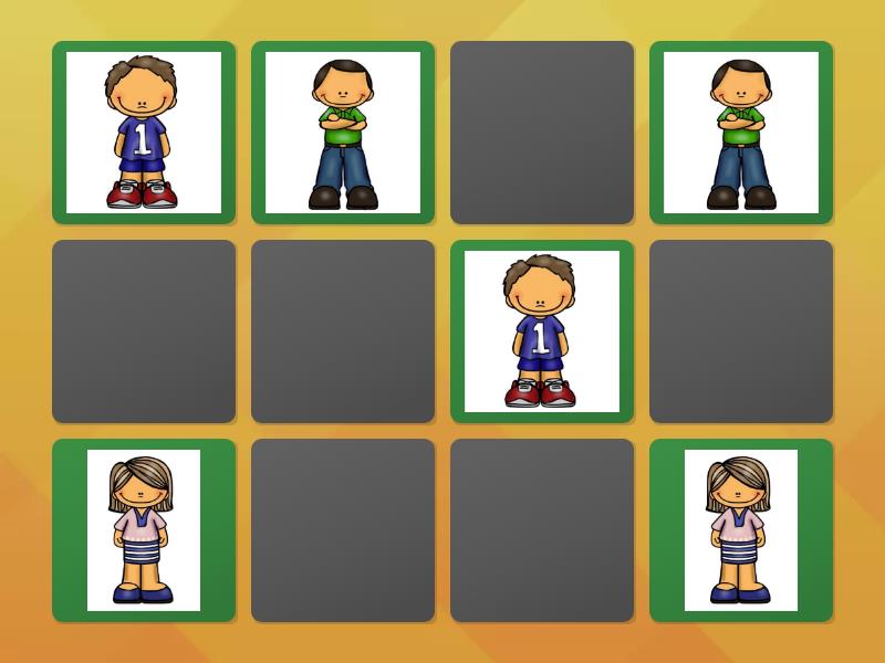 MEMORY GAME - family members - Matching pairs