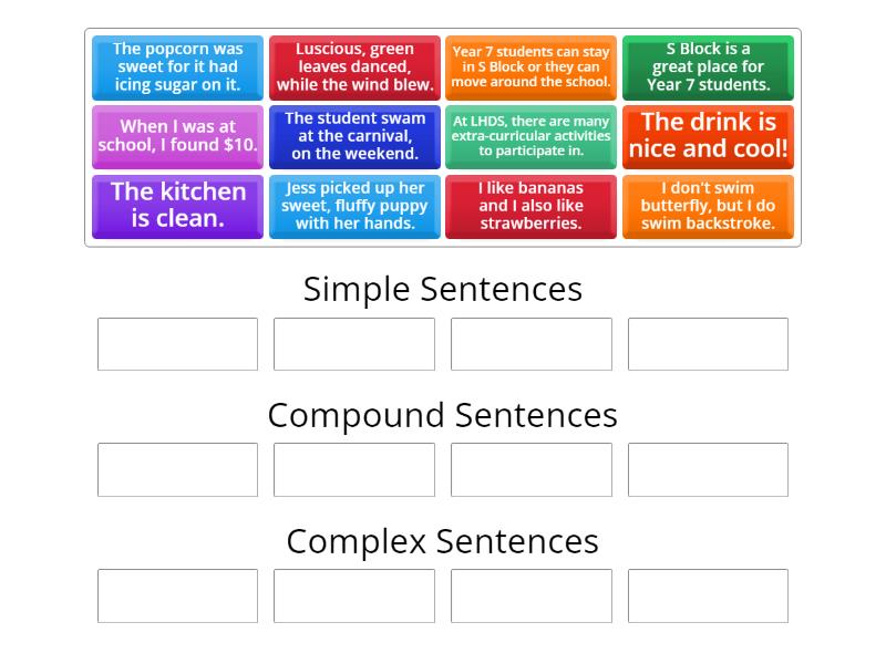 Simple, Compound or Complex? - Group sort