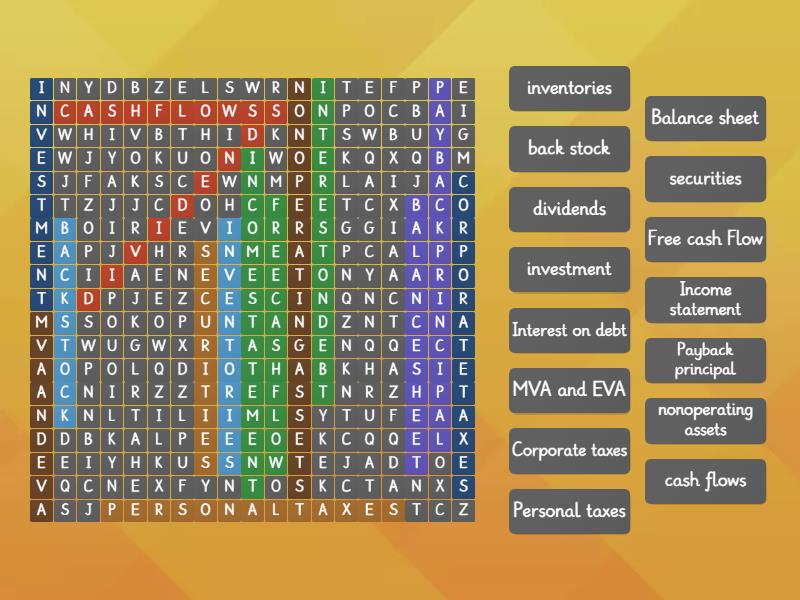Financial Management - Wordsearch