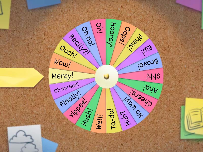 Iterjections. Practice Pr.Perfect. - Spin the wheel