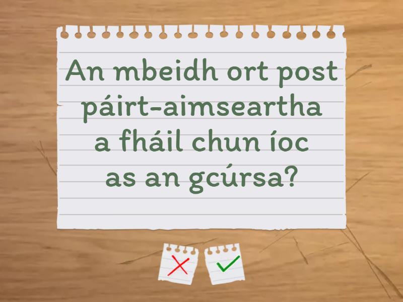 Irish Oral Prep - Question and Answer. - Flash cards