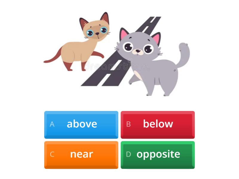 preposition above below near opposite - Quiz