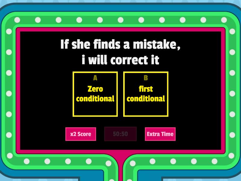 First conditional - Zero conditional - Game show de TV