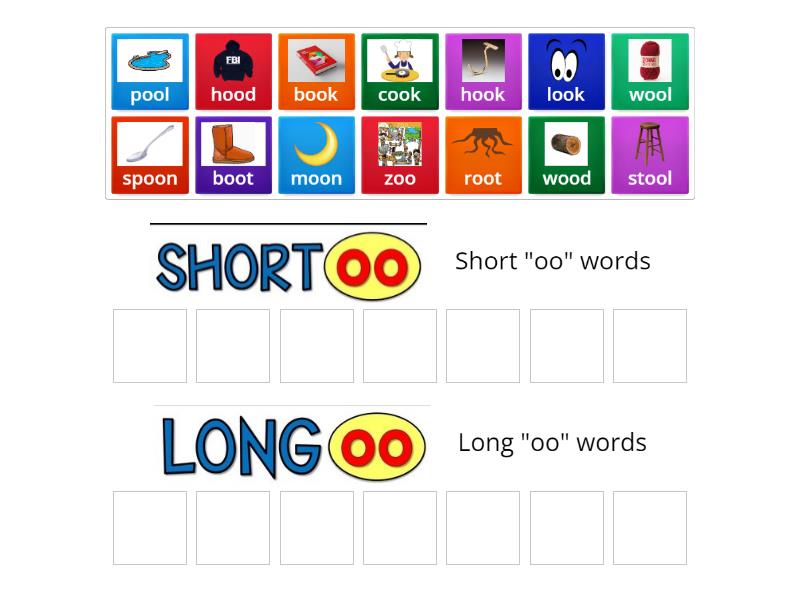 Short "oo" and Long "oo" words - Group sort