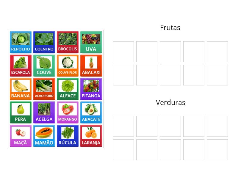Separando frutas e verduras - Group sort