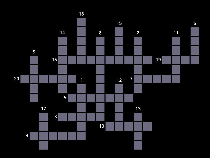 Past Participle - Irregular Verbs - Crossword