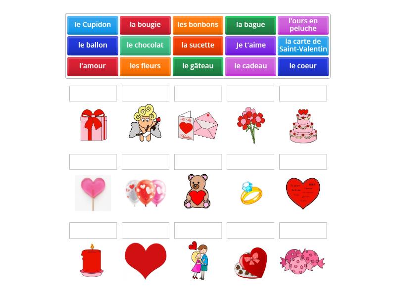 La Saint-Valentin_Vocabulaire - Сопоставить