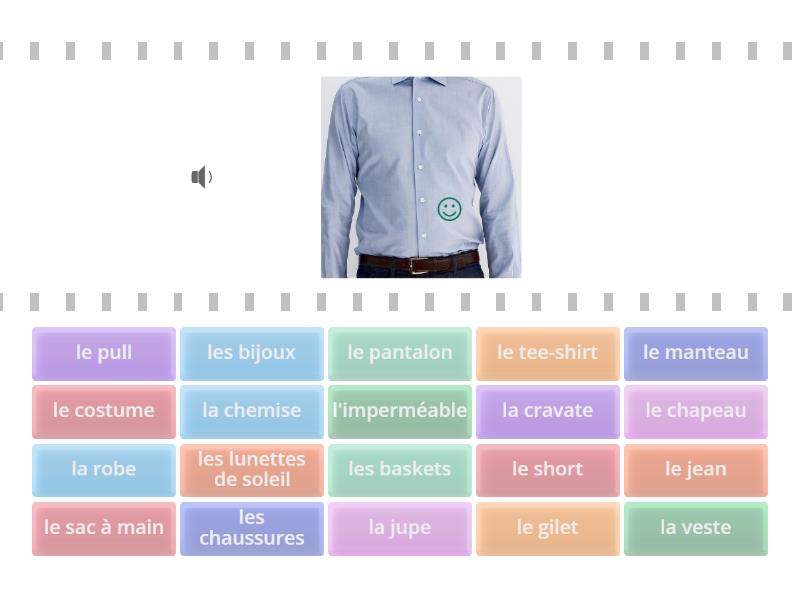 Le vocabulaire des vêtements - Find the match