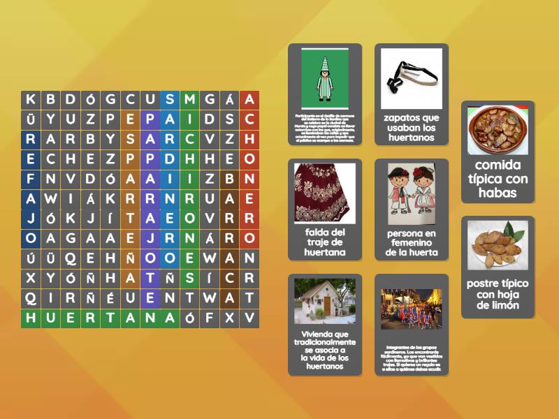 sopa de letras fiestas de primavera - Wordsearch