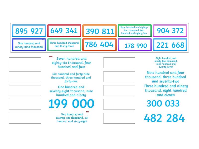 6 Digit Number Match Up