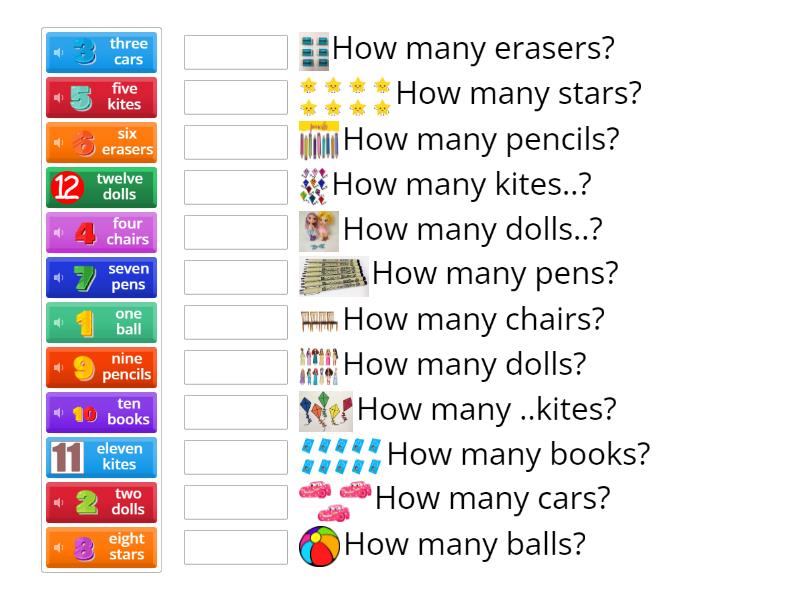 Unit 3 How many? - Une las parejas