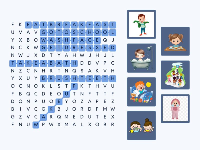 [Word Search] Daily Activities - In the Morning - Wordsearch